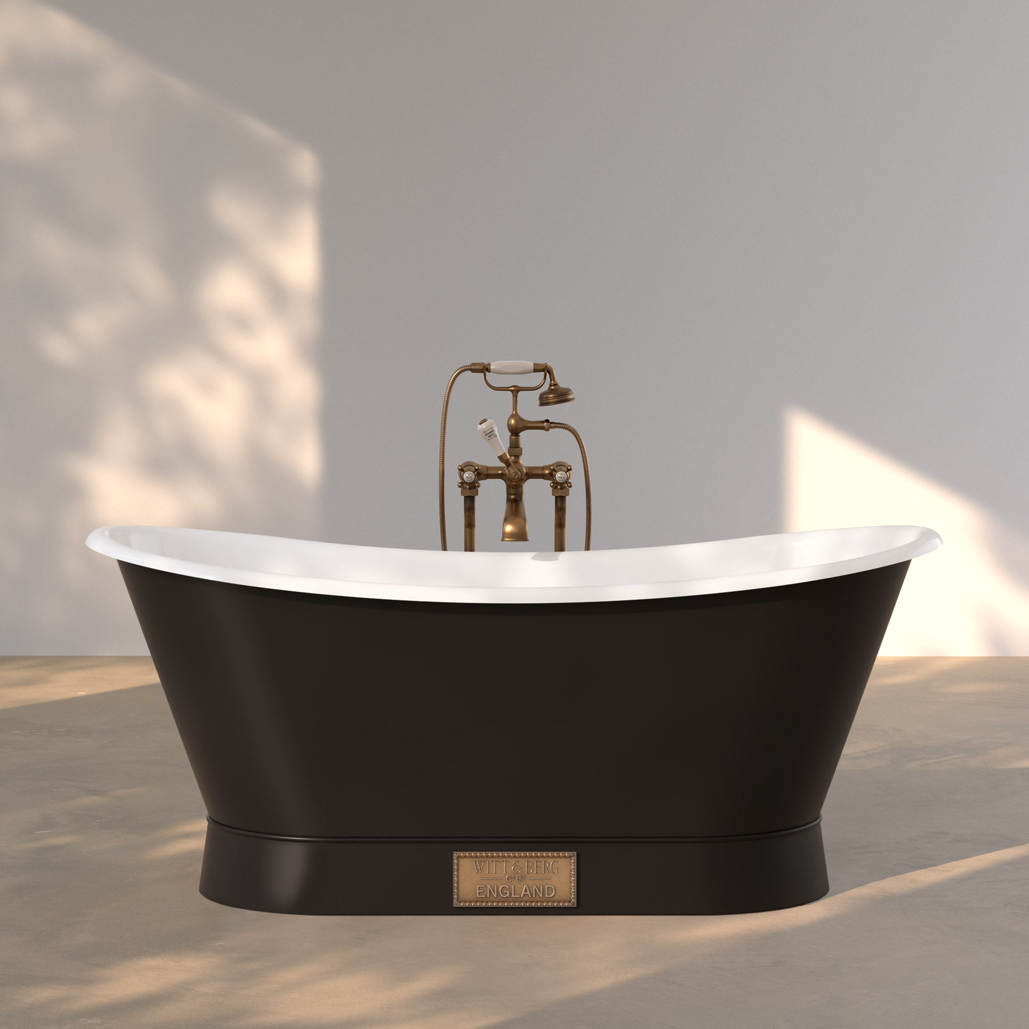 Bespoke Bath | Charcoal & White Enamel Freestanding Bath – Witt And Berg