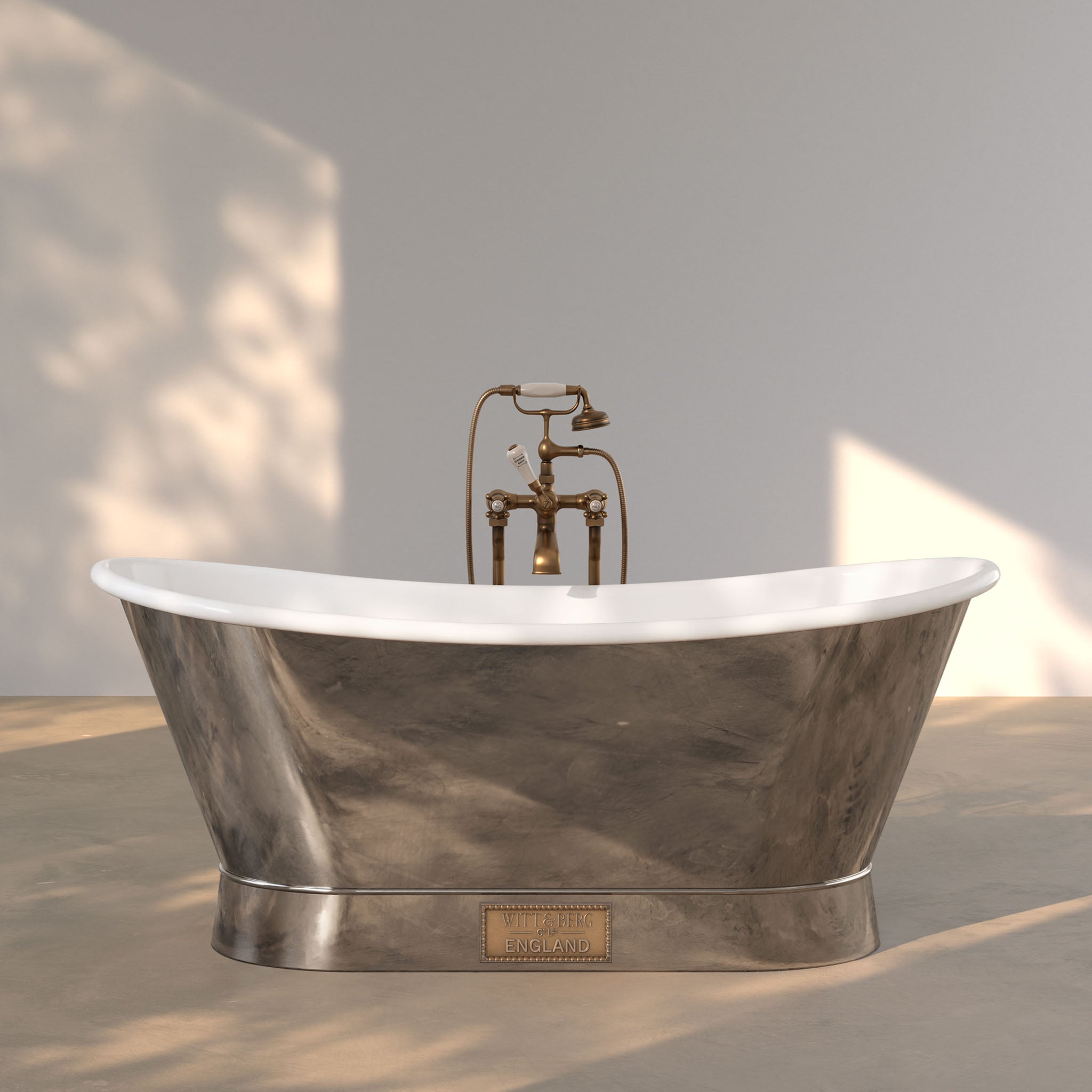 1500 to 2000mm Bath | Nickel Freestanding Bath – Witt And Berg
