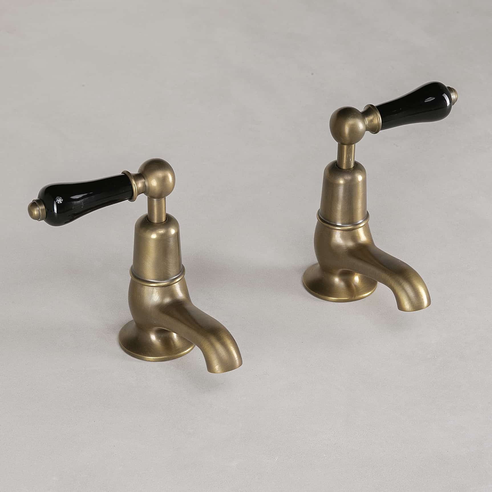 Basin Taps Pair | Black Porcelain Lever Taps – Witt And Berg